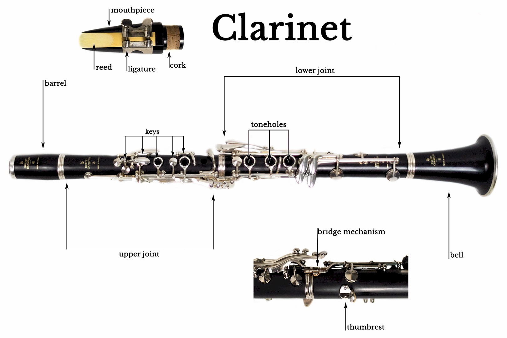 Parts of the Clarinet - www.theTuningNote.com