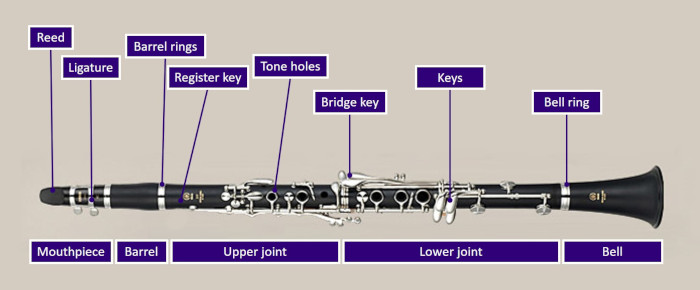 Parts of the Clarinet - www.theTuningNote.com