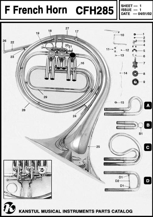 Parts of the French Horn - www.theTuningNote.com
